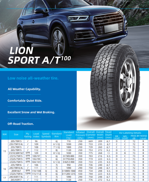 LION SPORT A/T100_SUV Tire_LEAO_Products_玲珑轮胎